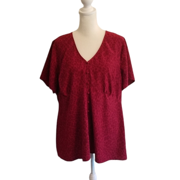 torrid | Tops | Torrid Dark Red Tonal Animal Print Top With Decorative ...